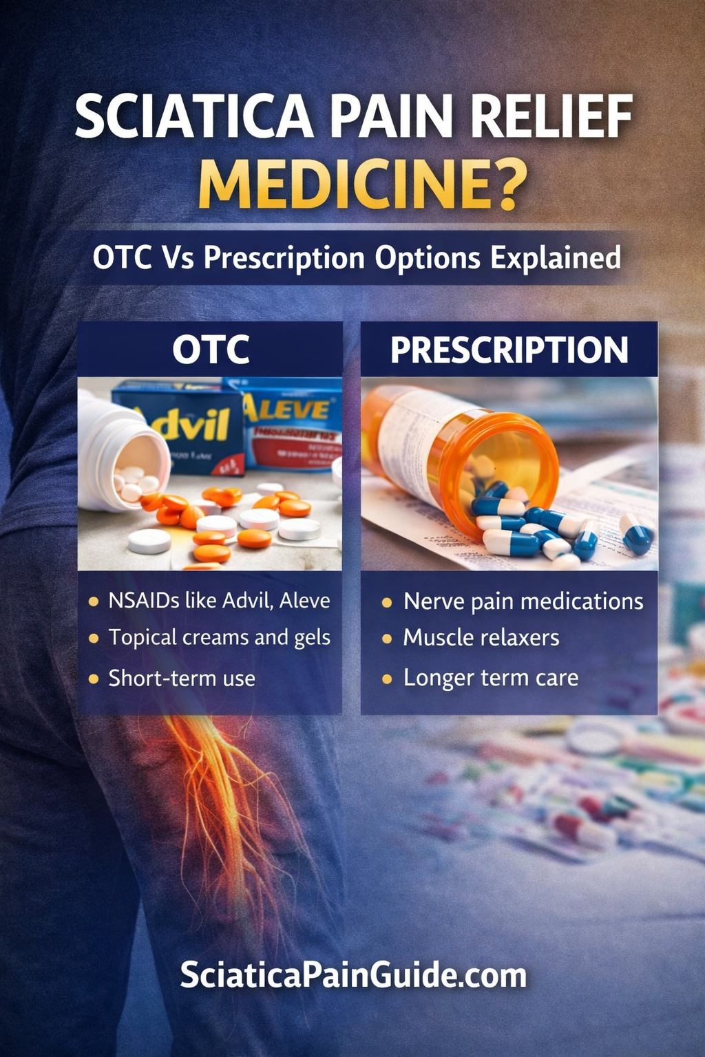 Sciatica Pain Relief Medicine: OTC Vs Prescription Options (What Works ...